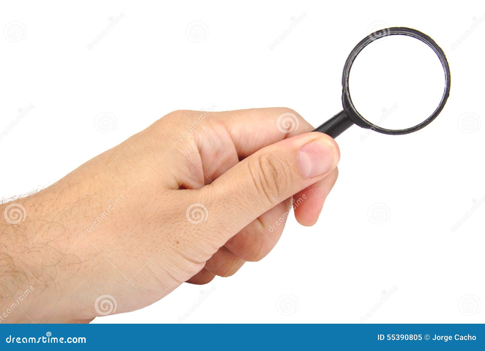 Magnifying Glass in Hand Isolated on a White Stock Image - Image of ...