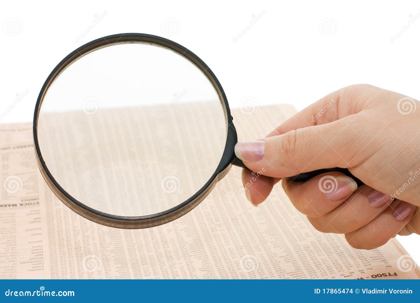 Magnifying Glass in Hand and Text Stock Photo - Image of financial ...