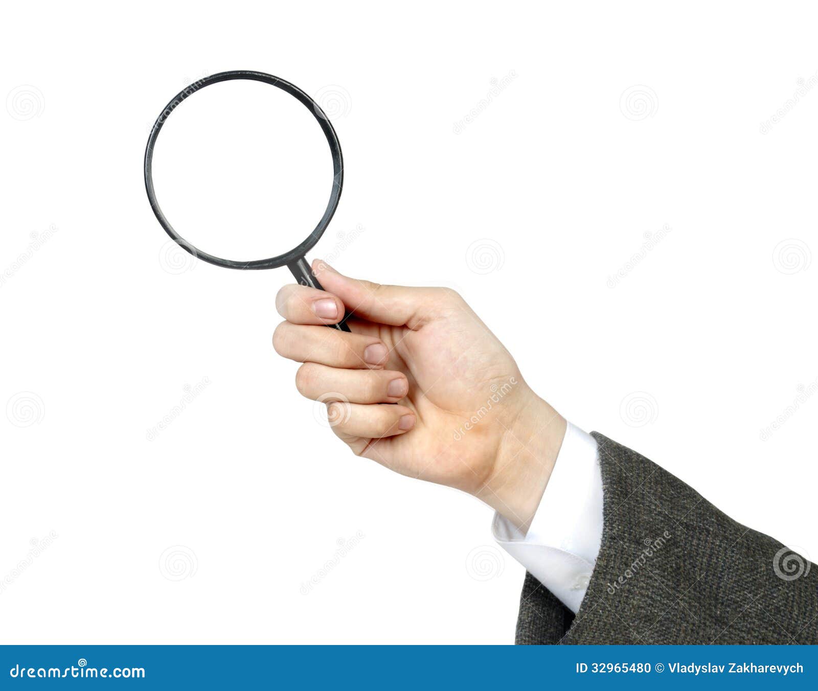 Magnifying glass in hand stock photo. Image of holding - 32965480