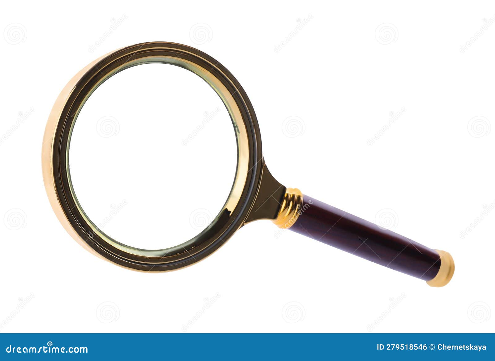 Magnifying Glass with Handle Isolated on White Stock Photo - Image of ...