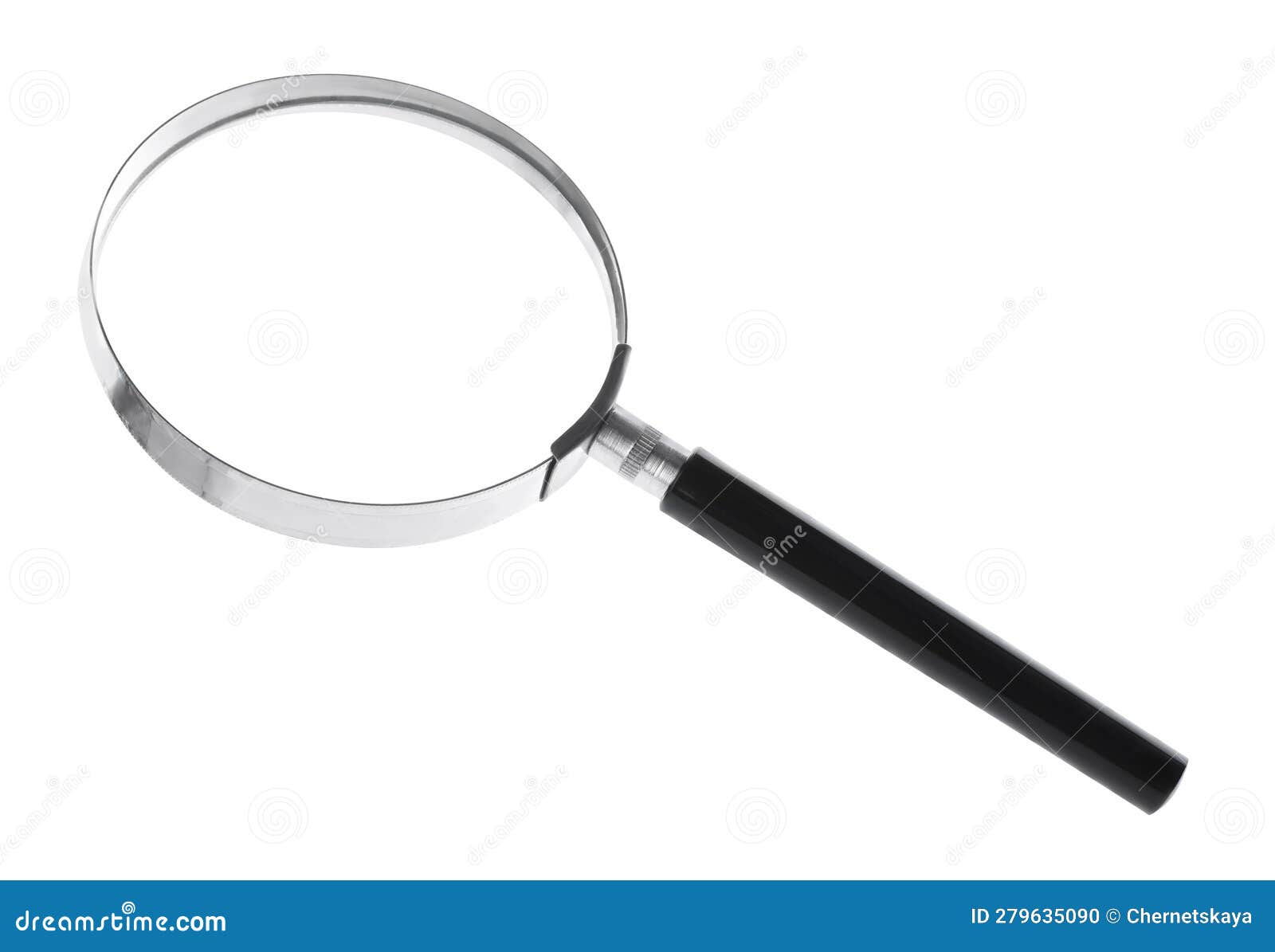 Magnifying Glass with Handle Isolated on White Stock Photo - Image of ...