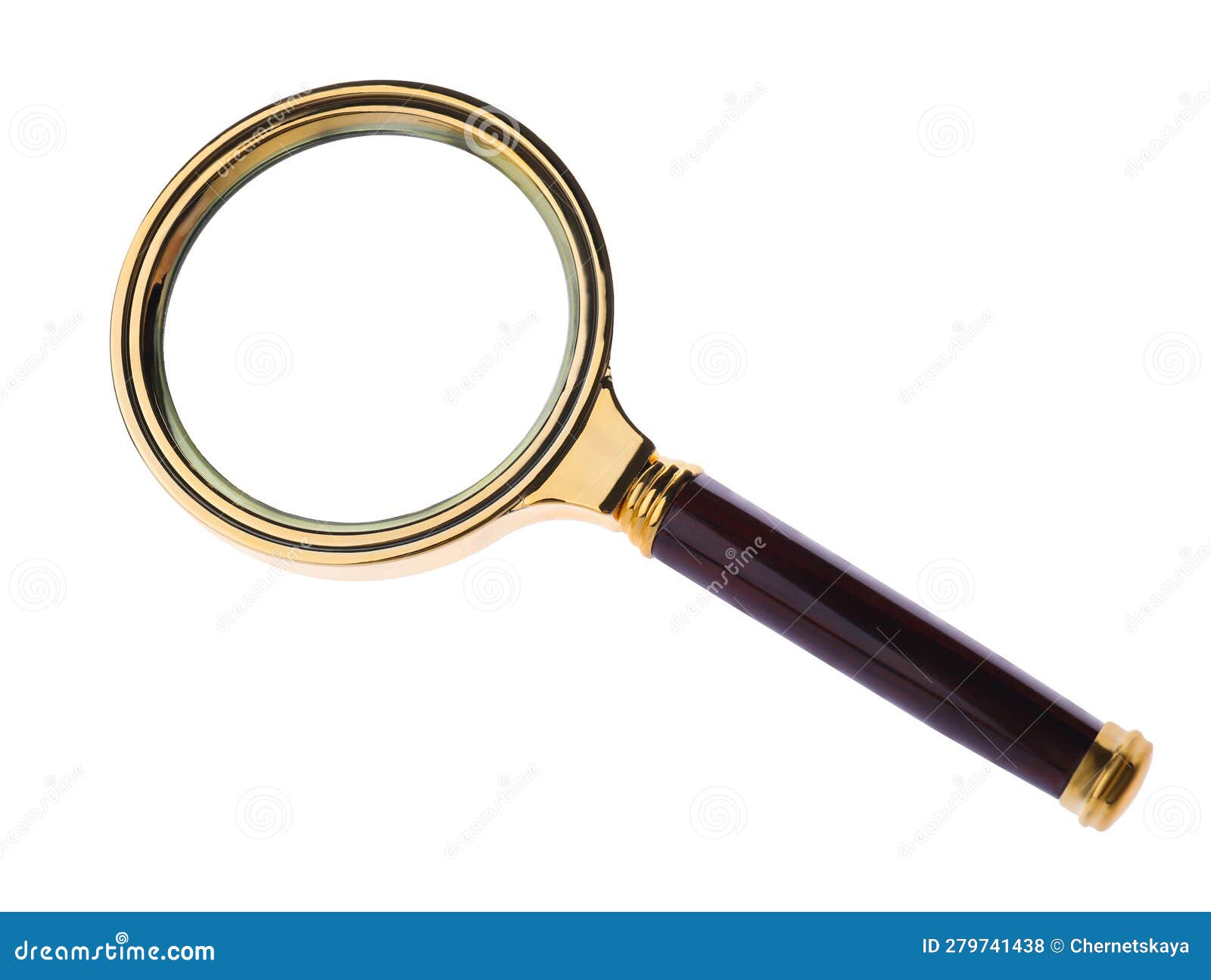 Magnifying Glass with Handle Isolated on White Stock Photo - Image of ...