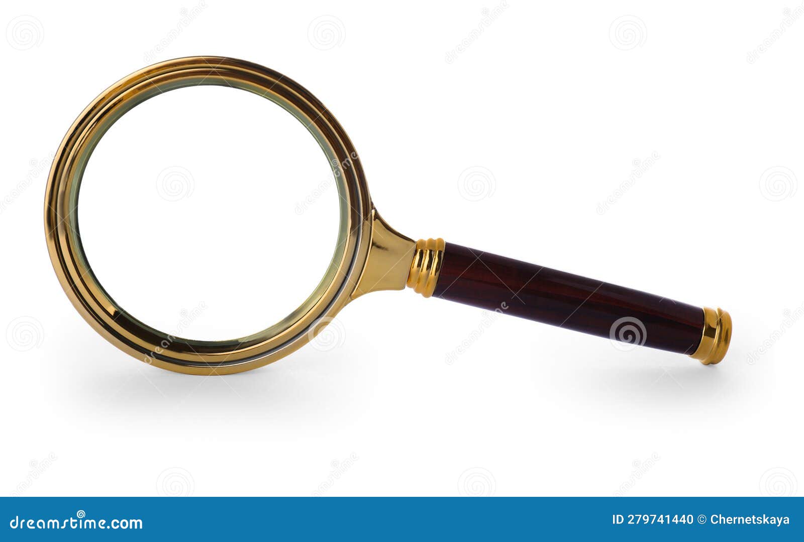 Magnifying Glass with Handle Isolated on White Stock Photo - Image of ...