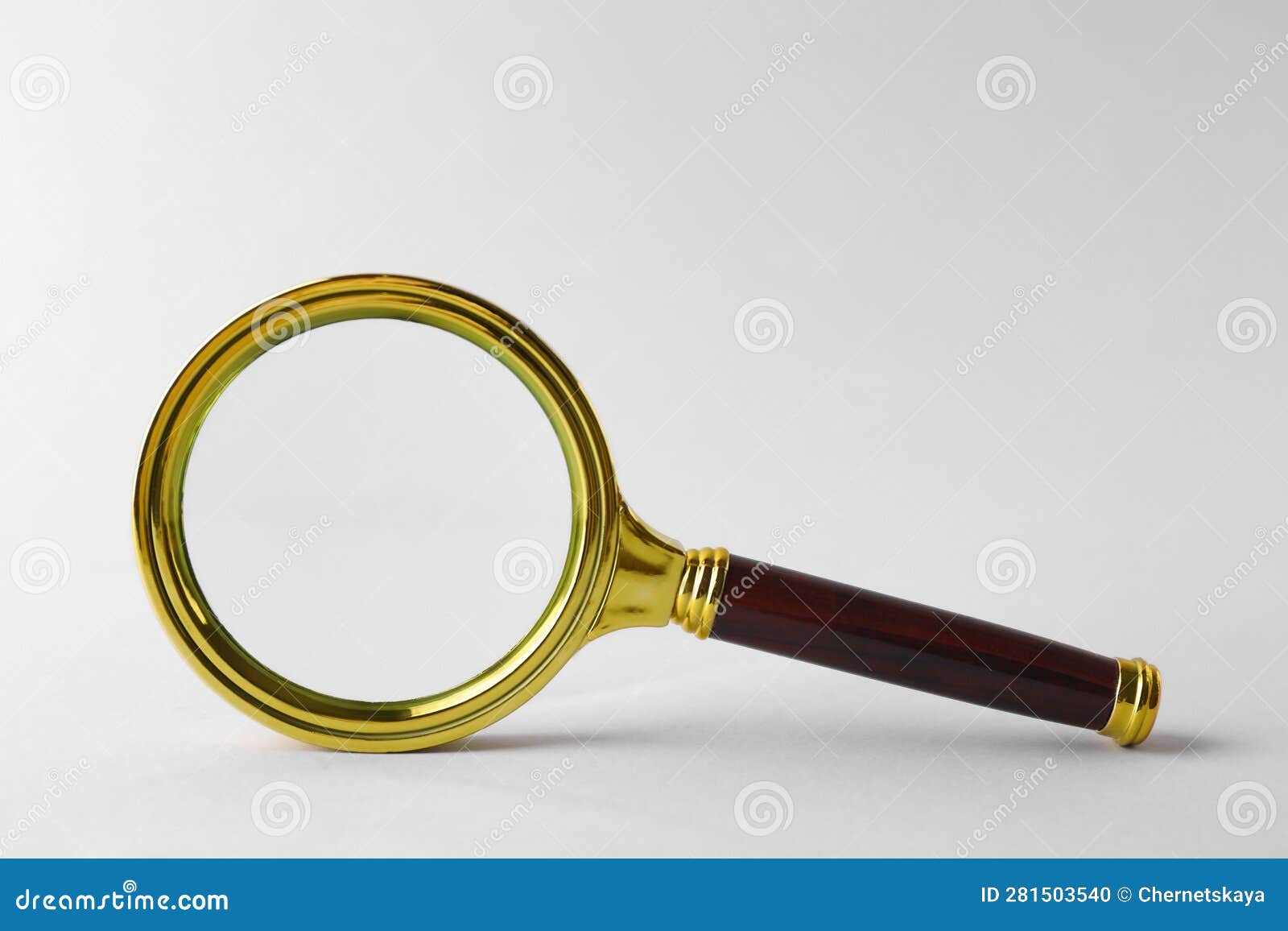 Magnifying Glass with Handle on White Background Stock Photo - Image of ...