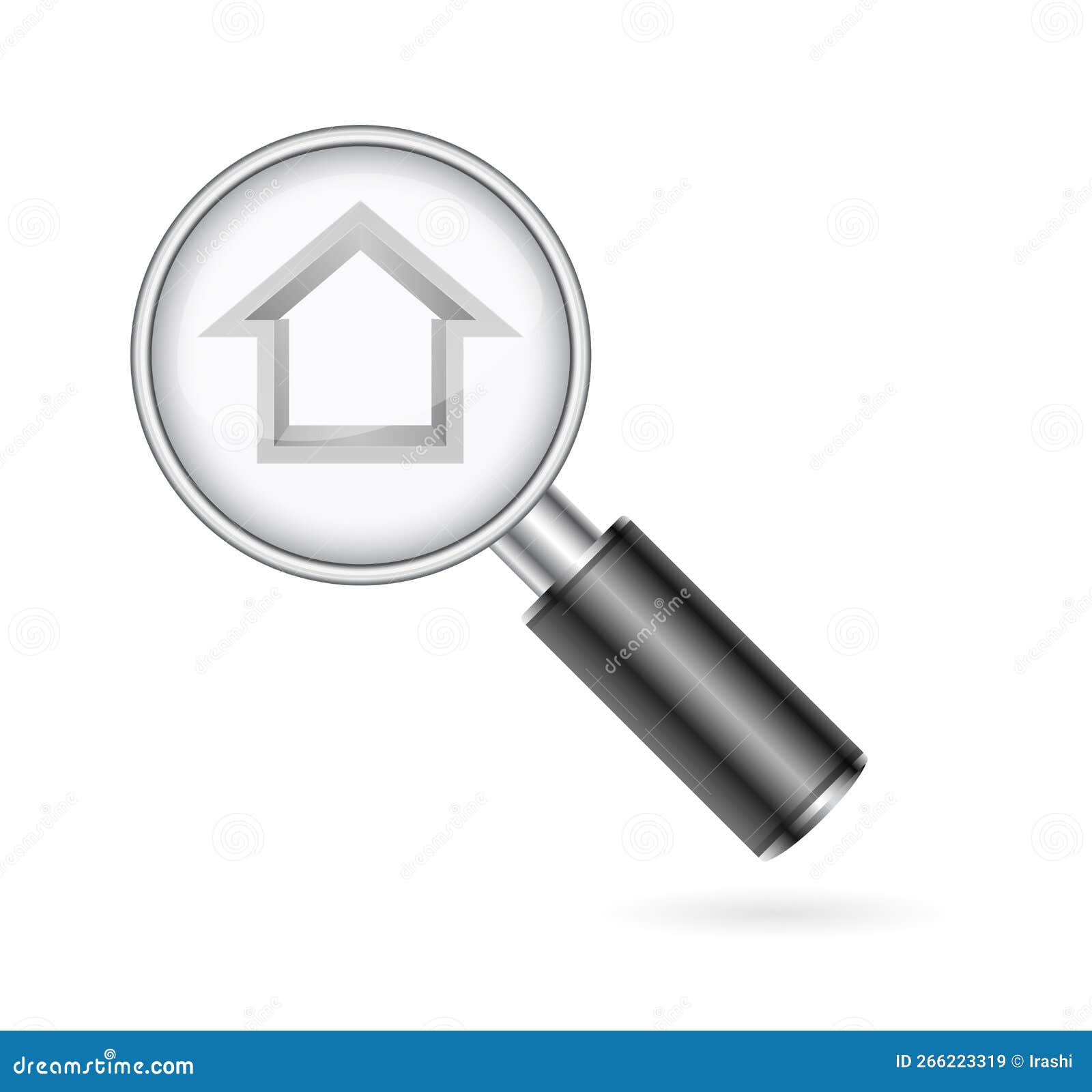 Magnifying Glass with House Stock Vector - Illustration of concept ...