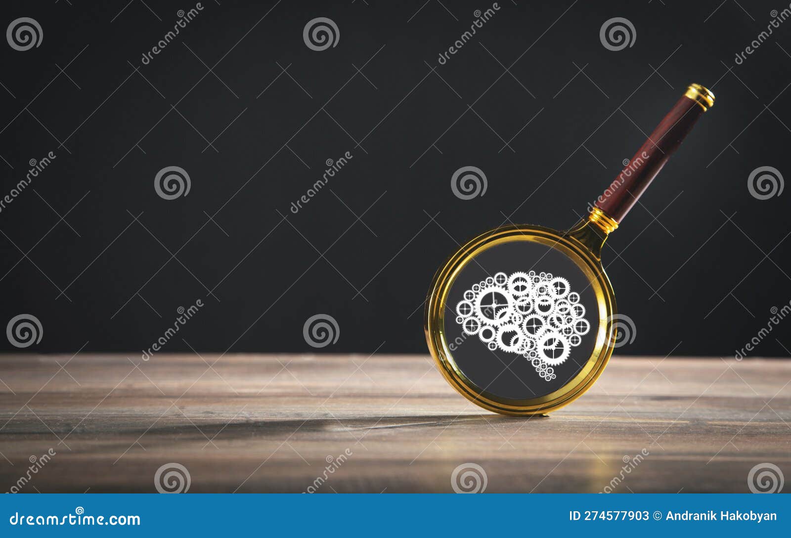Magnifying Glass with a Human Brain Stock Image - Image of glass ...