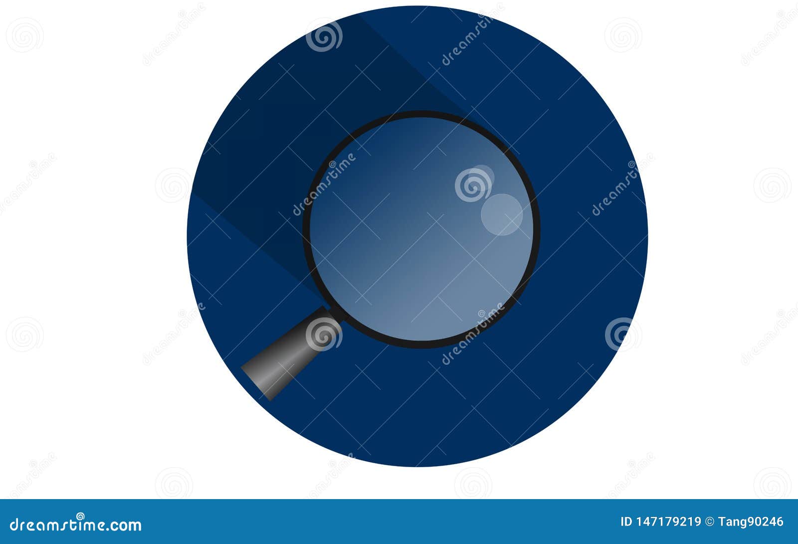 Magnifying Glass Icon with Blue Background Stock Illustration ...