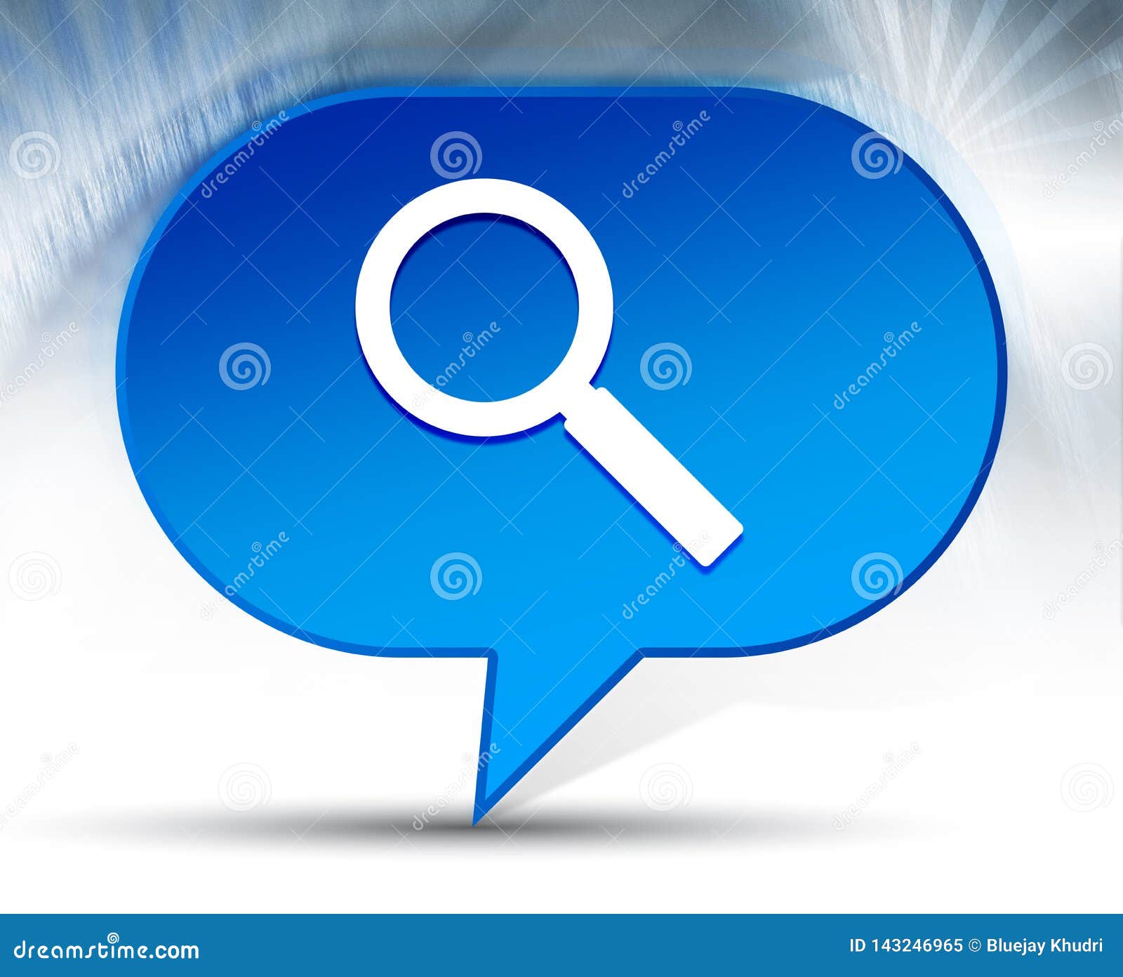 Magnifying Glass Icon Blue Bubble Background Stock Illustration ...