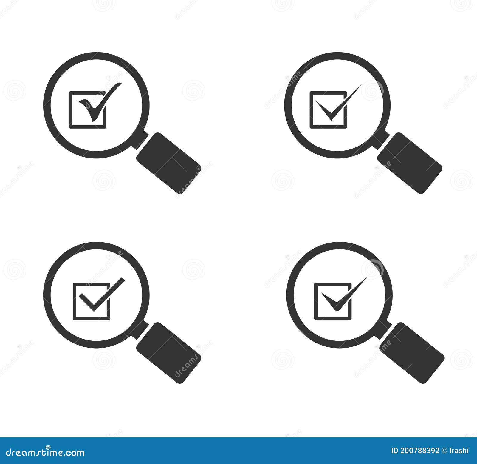 Magnifying Glass Icon with Check Mark Stock Vector - Illustration of ...