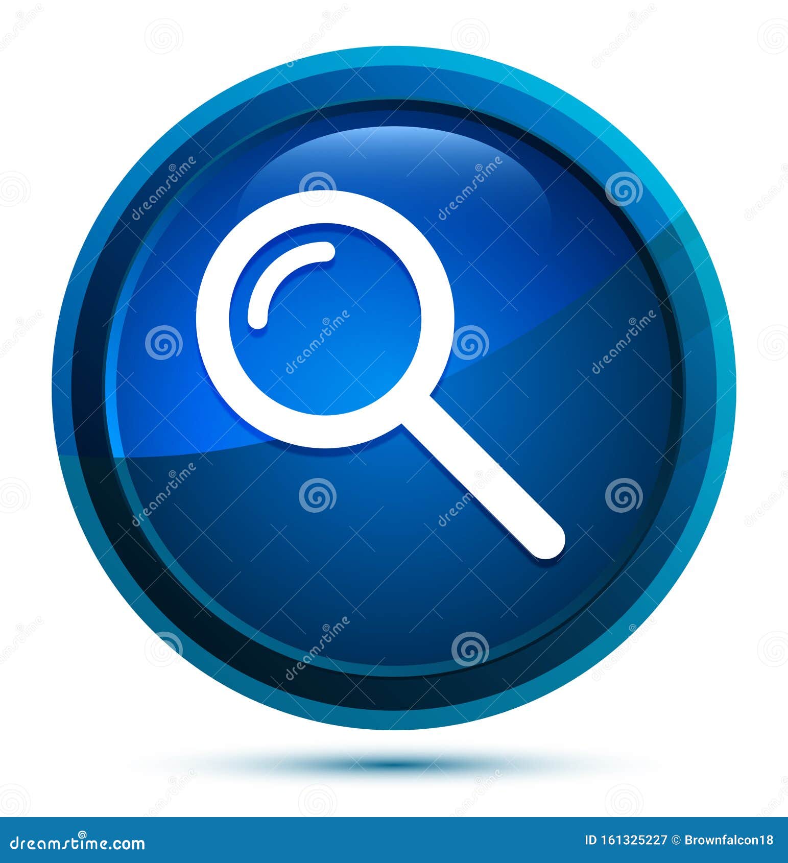 Magnifying Glass Icon Elegant Blue Round Button Illustration Stock ...