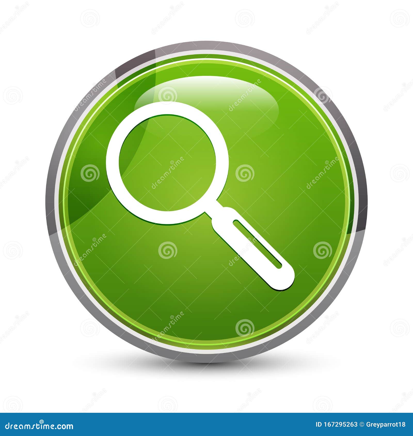 Magnifying Glass Icon Elegant Green Round Button Vector Illustration ...
