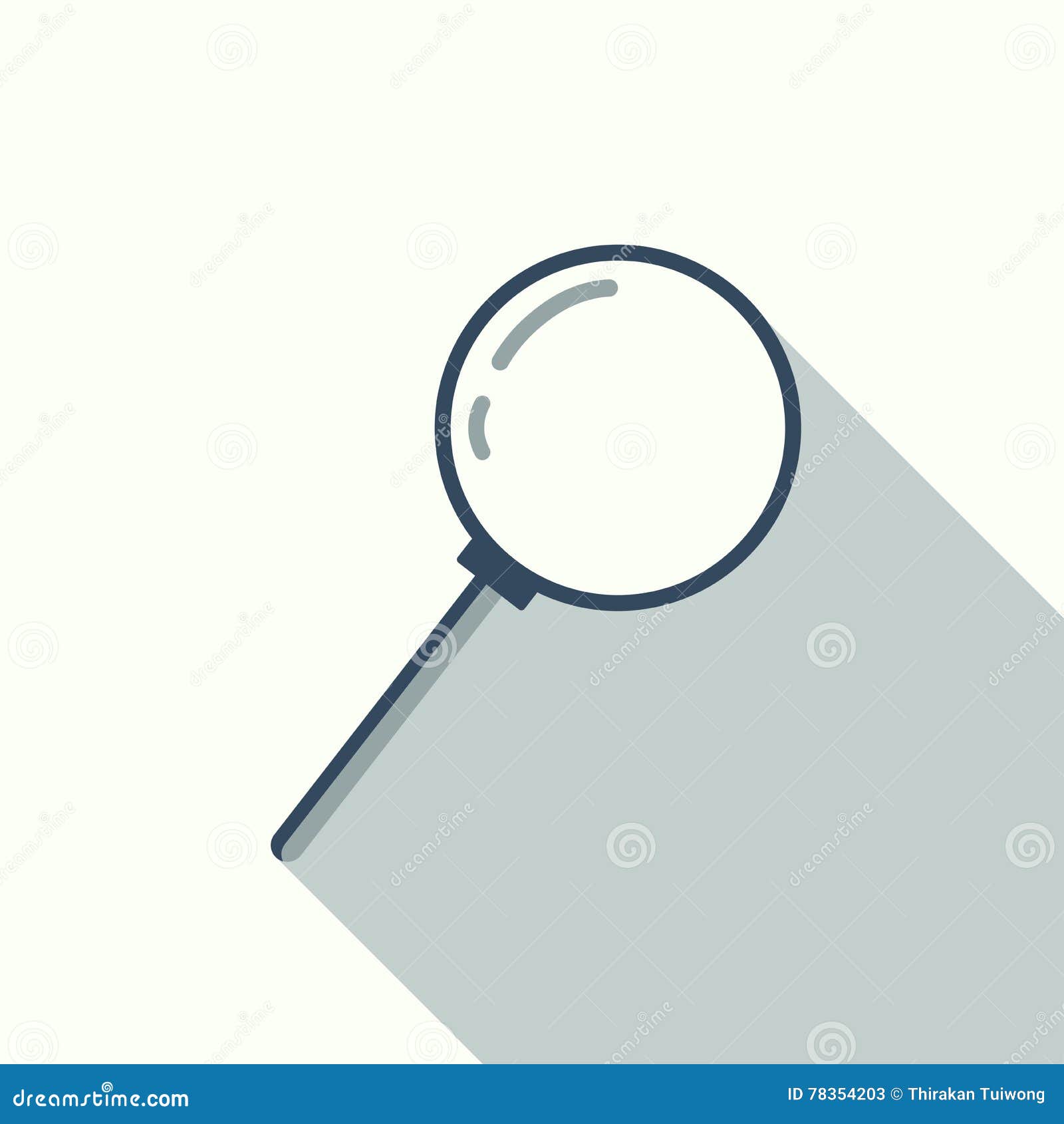 Magnifying Glass Icon, Flat Design Stock Vector - Illustration of lens ...