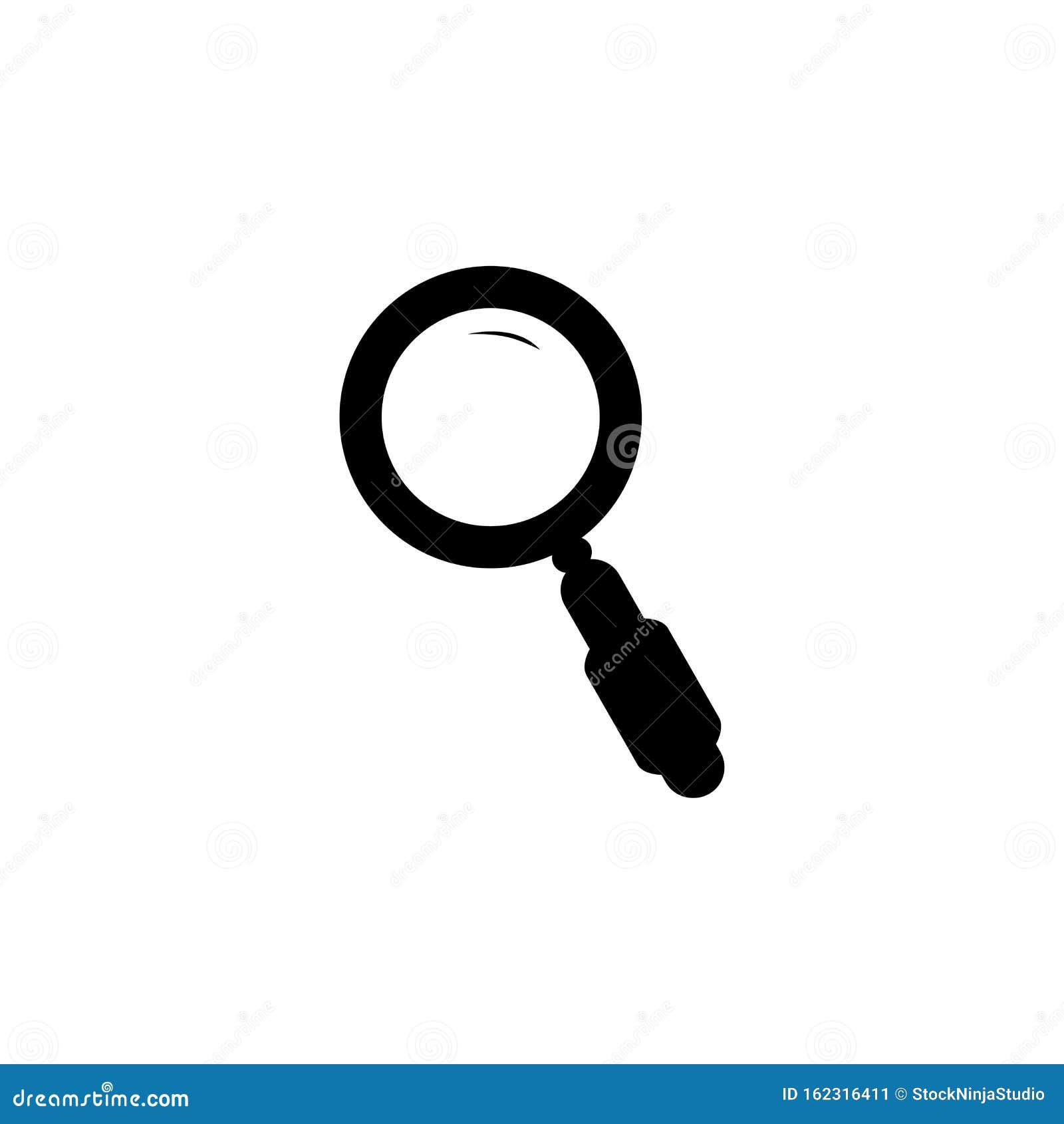 Magnifying Glass Icon in Flat Style Vector for App, UI, Websites. Black ...