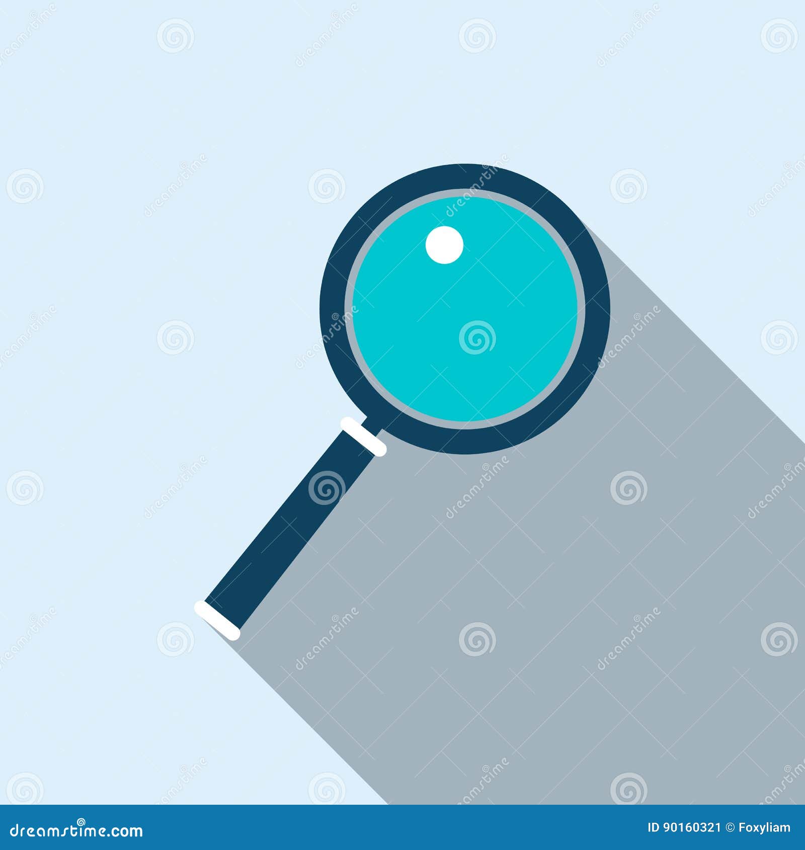 Magnifying Glass Icon in Flat Style Stock Vector - Illustration of ...