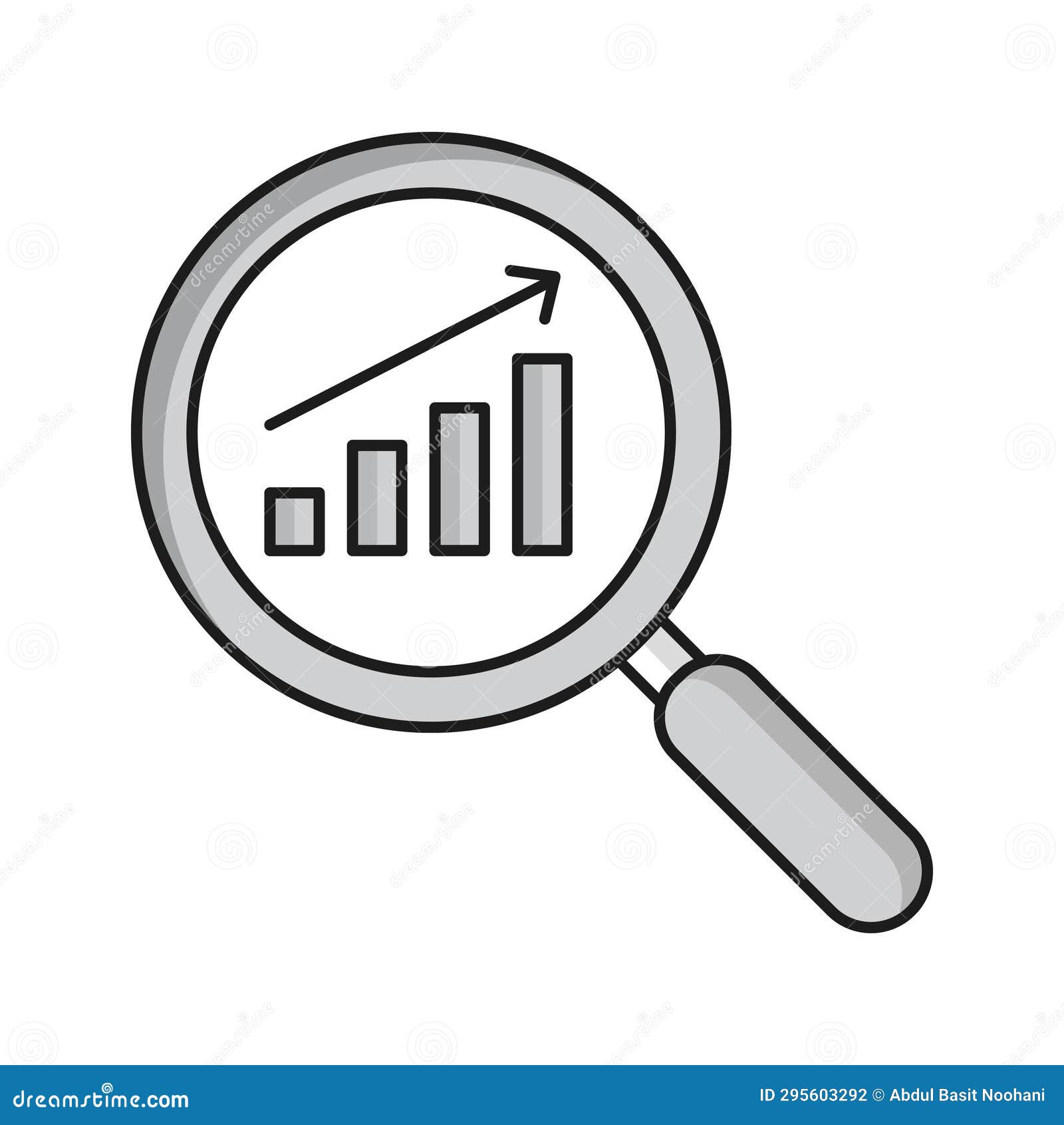 A Magnifying Glass Icon with a Graph, Representing Data Analysis, Data ...