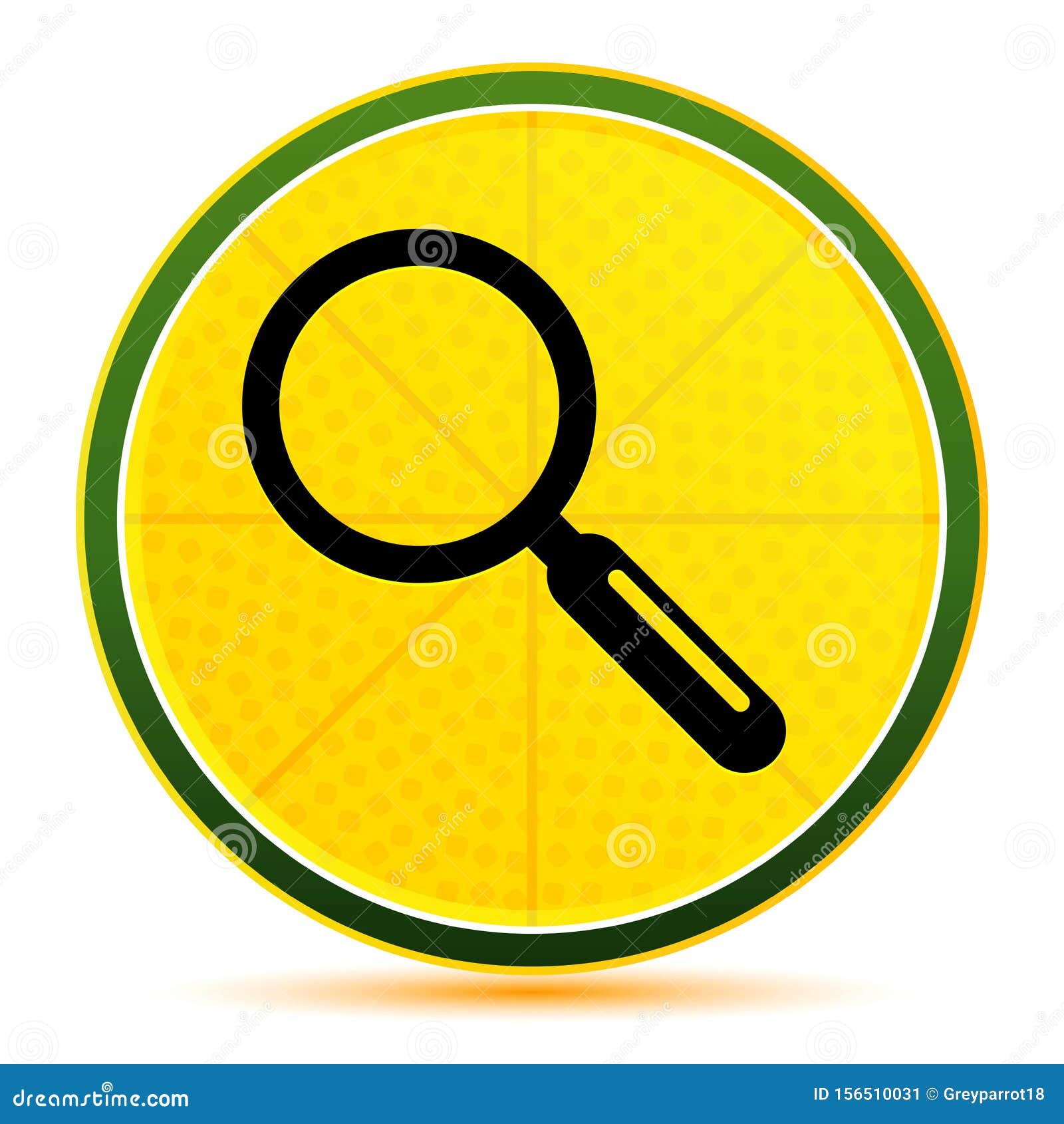Magnifying Glass Icon Lemon Lime Yellow Round Button Illustration Stock ...