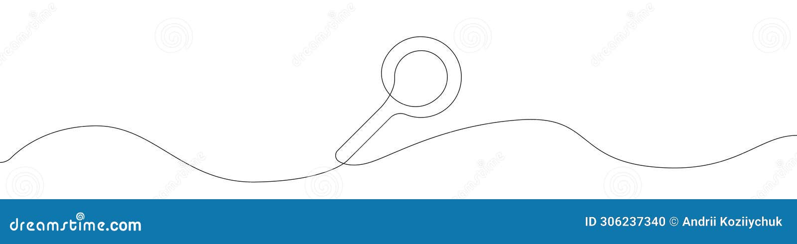 Magnifying Glass Icon Line Continuous Drawing Vector. One Line ...