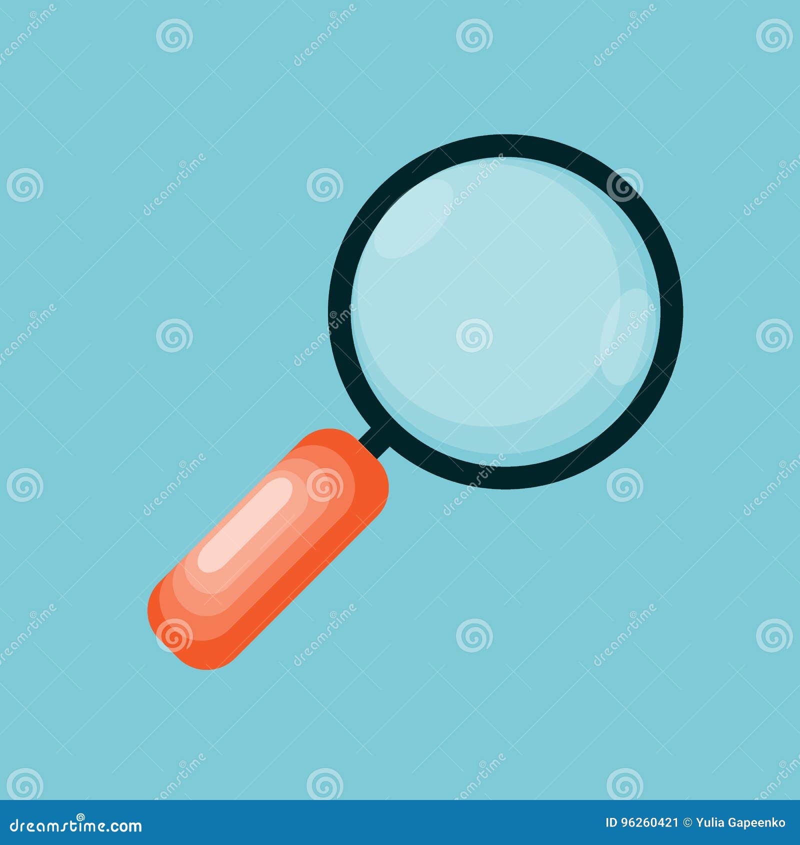 Magnifying Glass Icon in Modern Flat Style Vector Illustration Stock ...