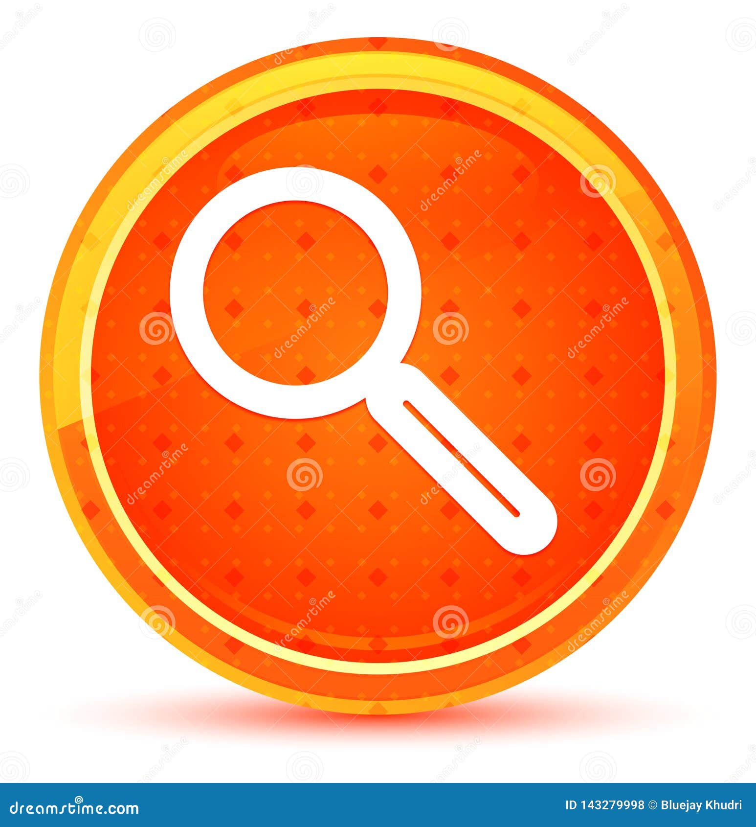 Magnifying Glass Icon Natural Orange Round Button Stock Illustration ...