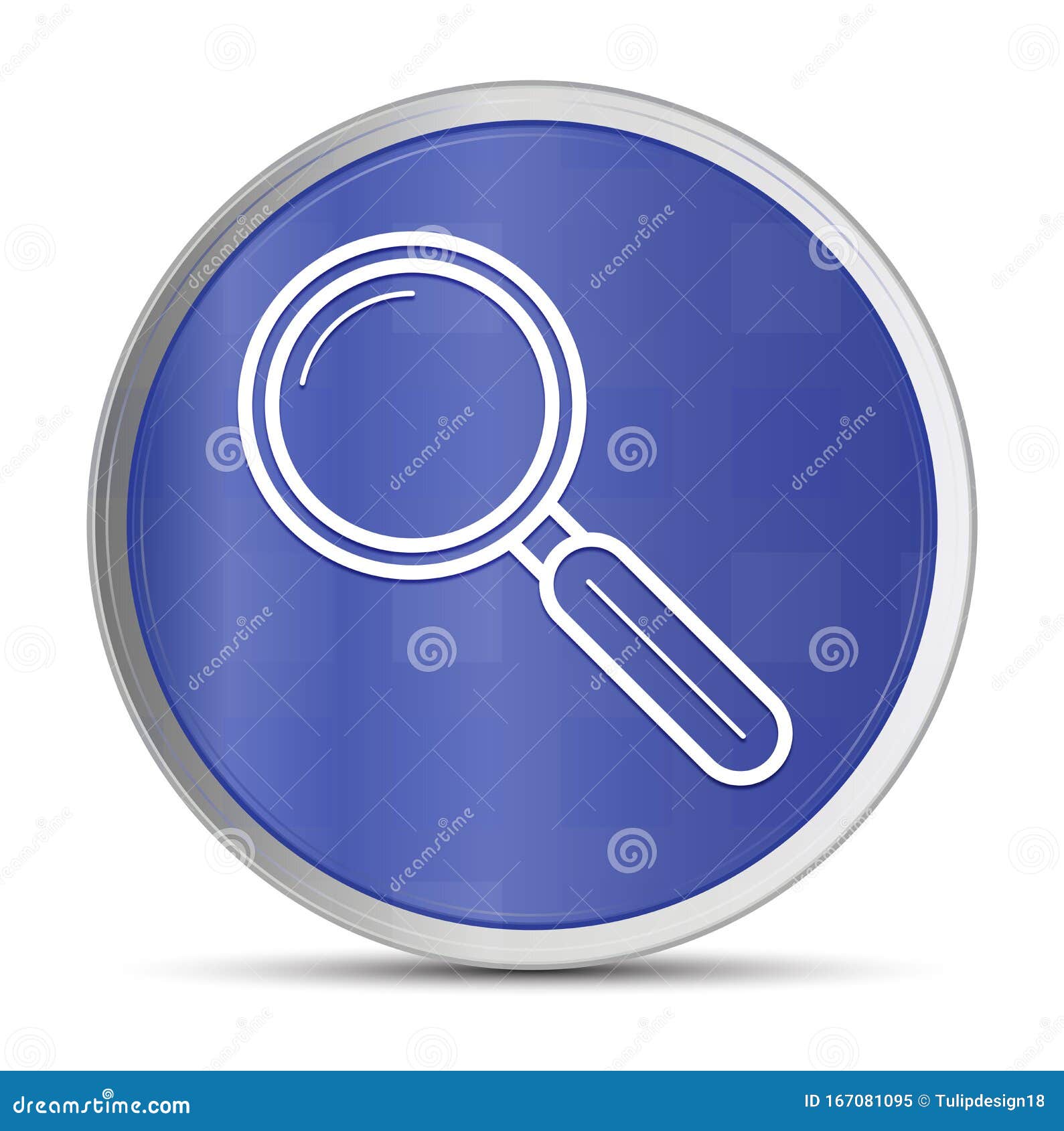 Magnifying Glass Icon Prime Blue Round Button Vector Illustration ...