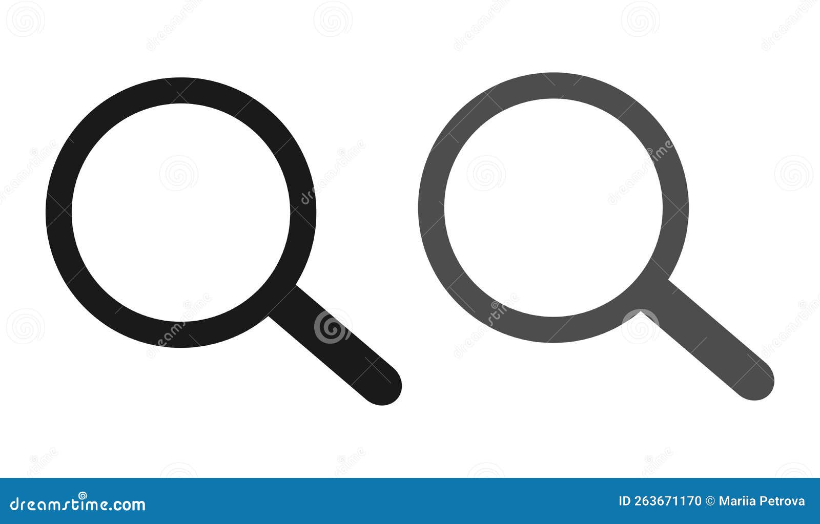 Zoom Button Icon With Shadow. Magnifying Glass Vector | CartoonDealer ...