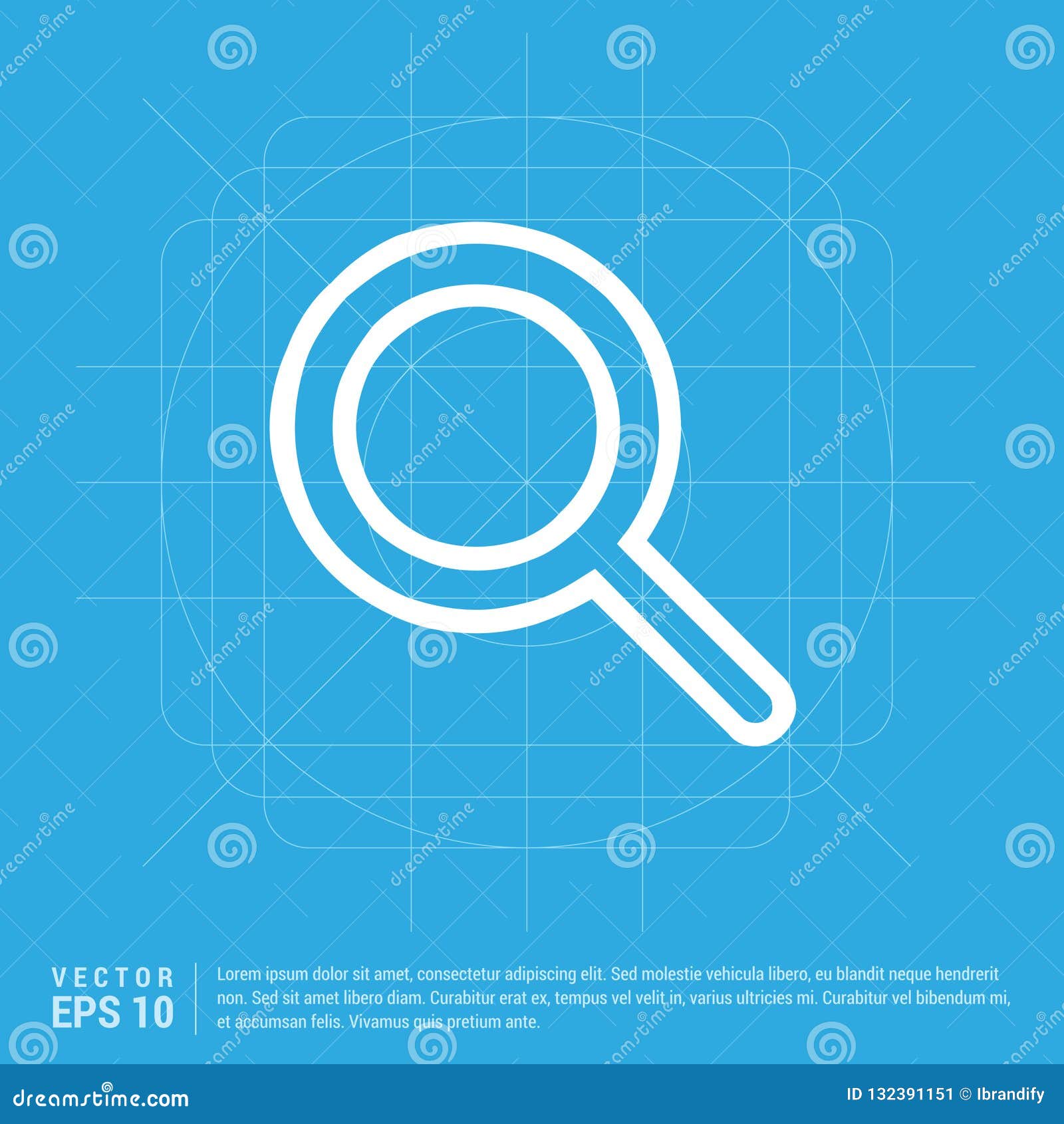Magnifying glass icon stock vector. Illustration of search - 132391151