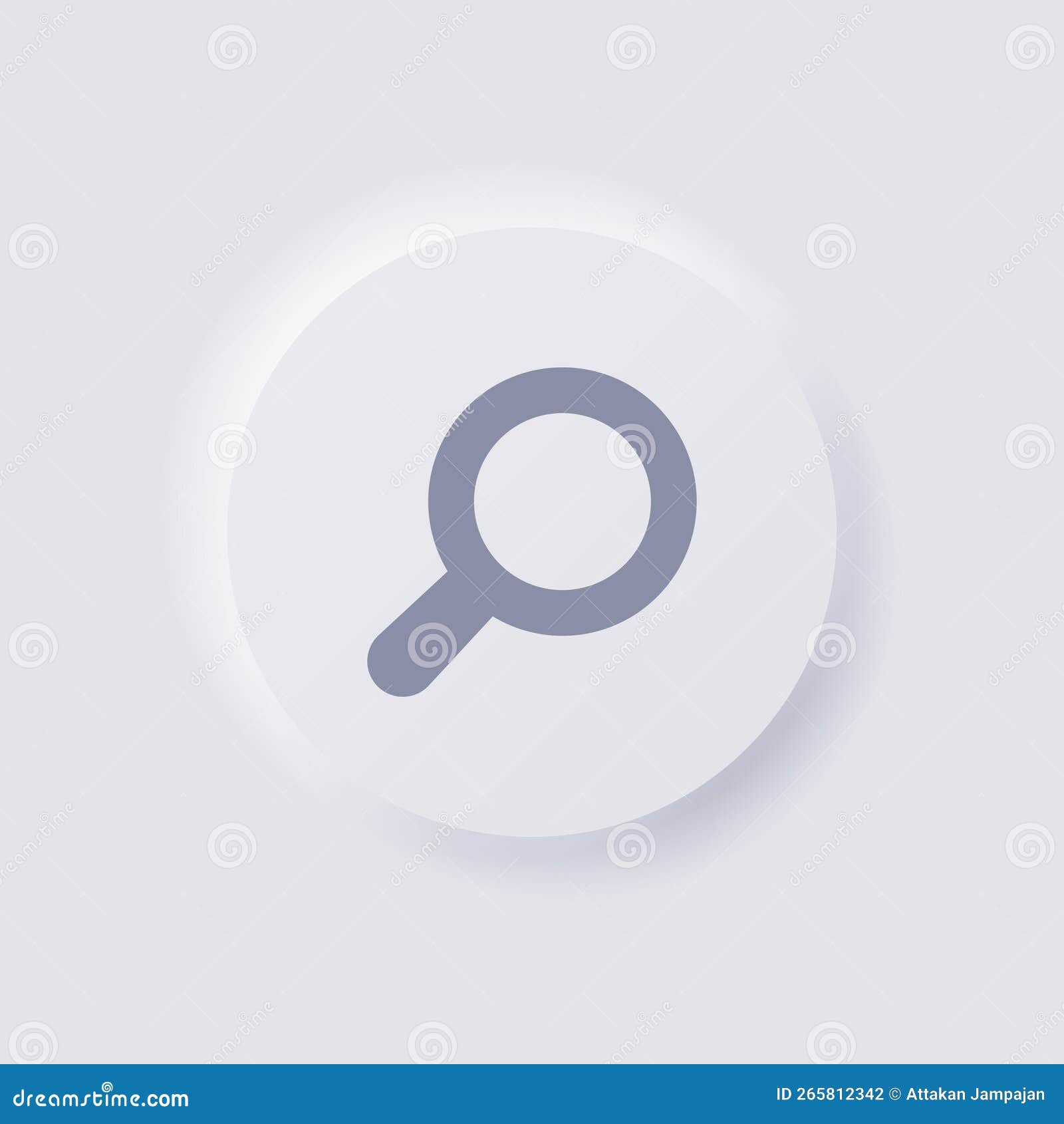 Magnifying Glass Icon, White Neumorphism Soft UI Design. Stock Vector ...