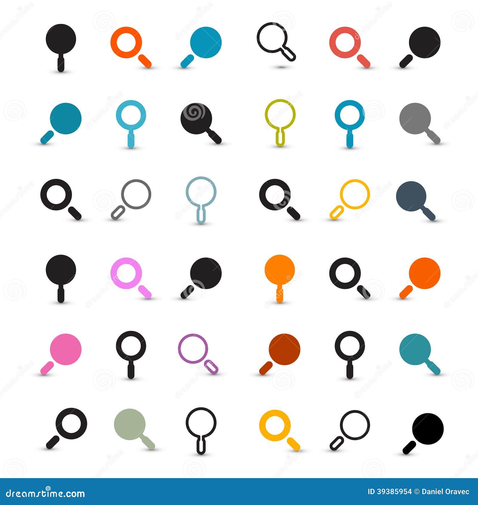 Magnifying Glass Icons Set stock vector. Illustration of magnifier ...