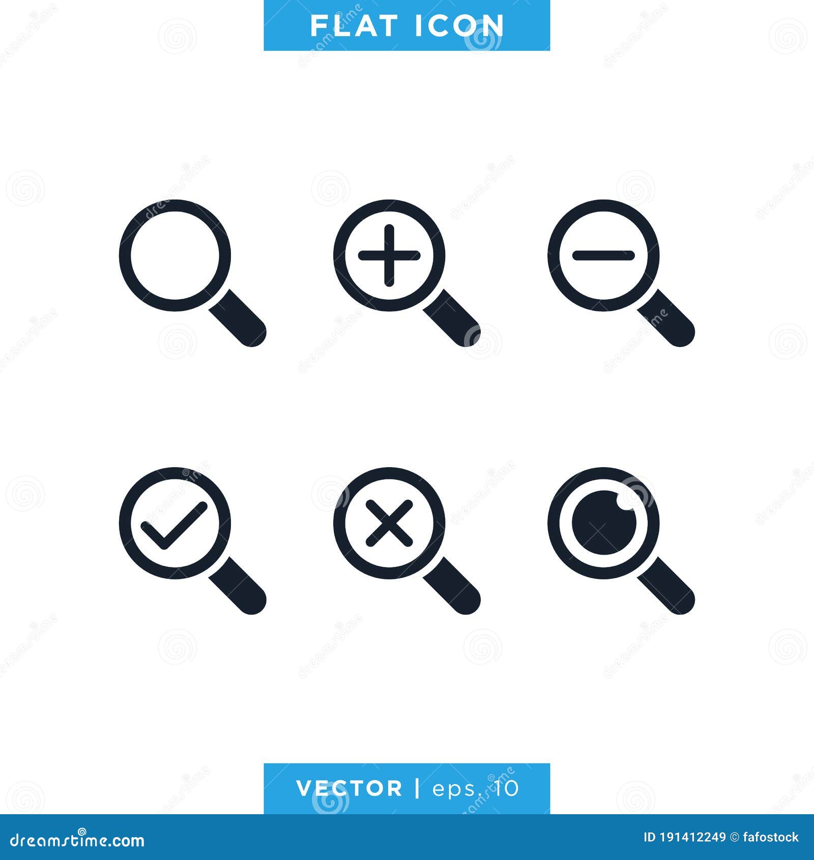 Magnifying Glass Icons Set Vector Design Template. Stock Vector ...