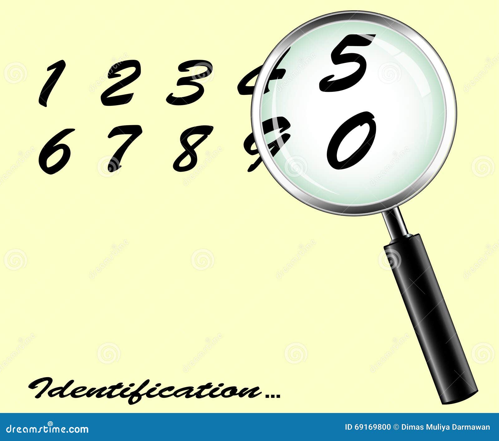 Magnifying Glass Identification Stock Illustration - Illustration of ...