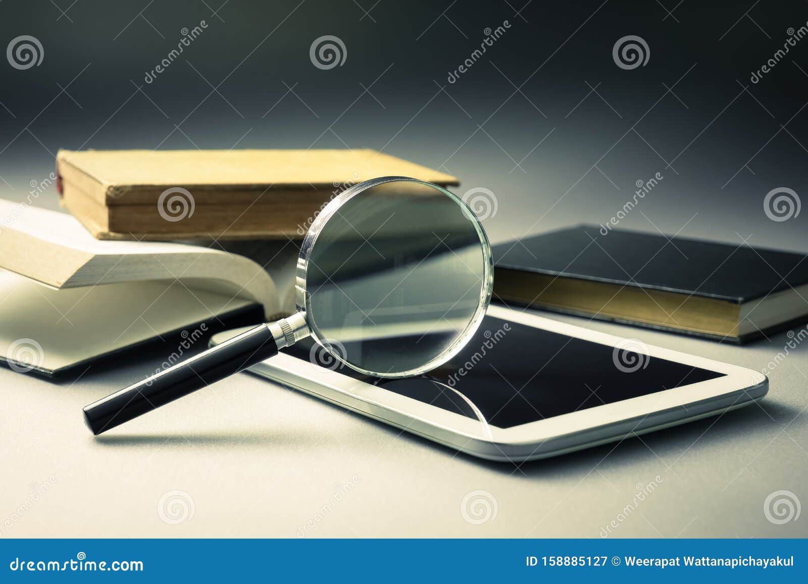 Magnifying Glass on Information Objects Stock Image - Image of ...