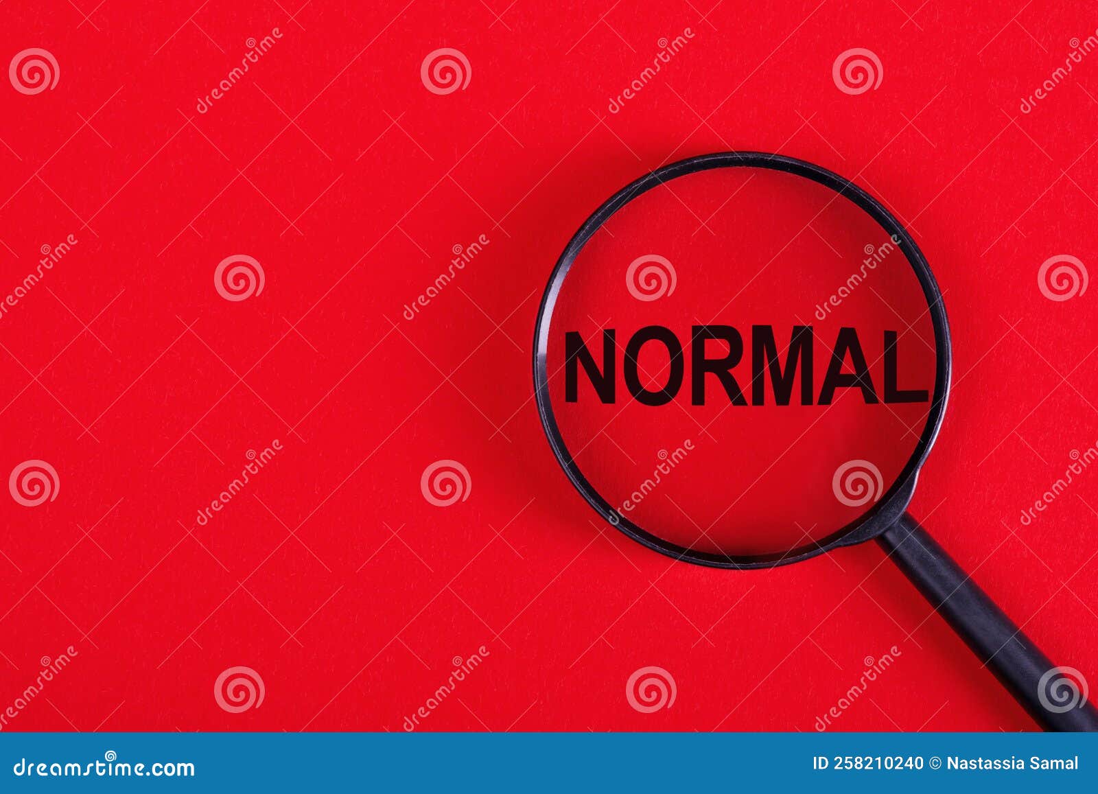 Magnifying Glass with the Inscription NORMAL on a Red Background Stock ...