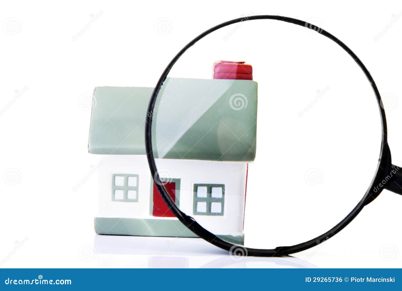 Magnifying Glass Inspecting a Home. Stock Photo - Image of concept ...