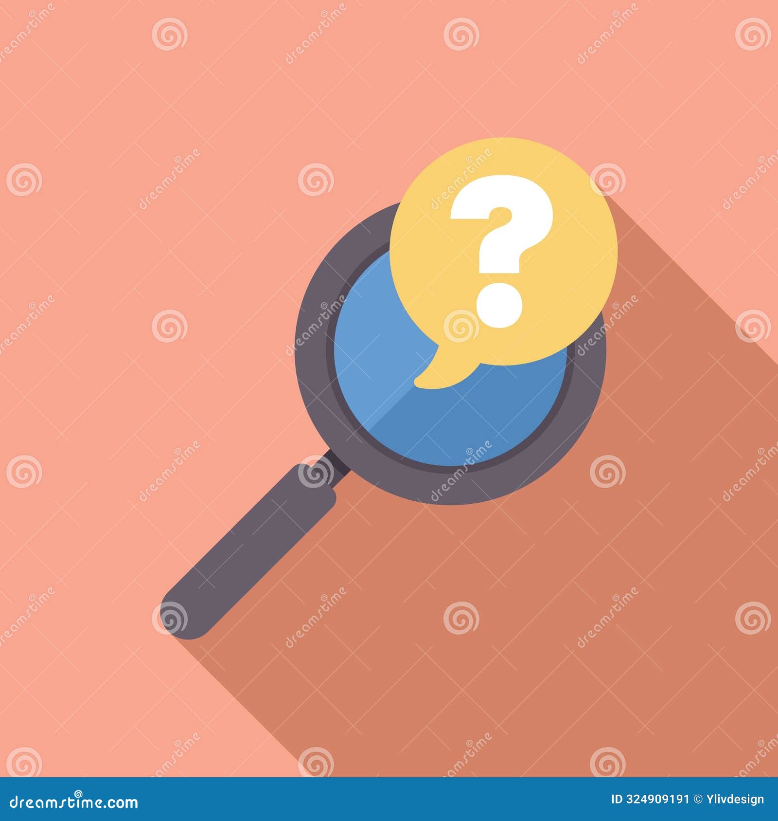 Magnifying Glass Investigating Question Mark Symbol Problem Solving ...