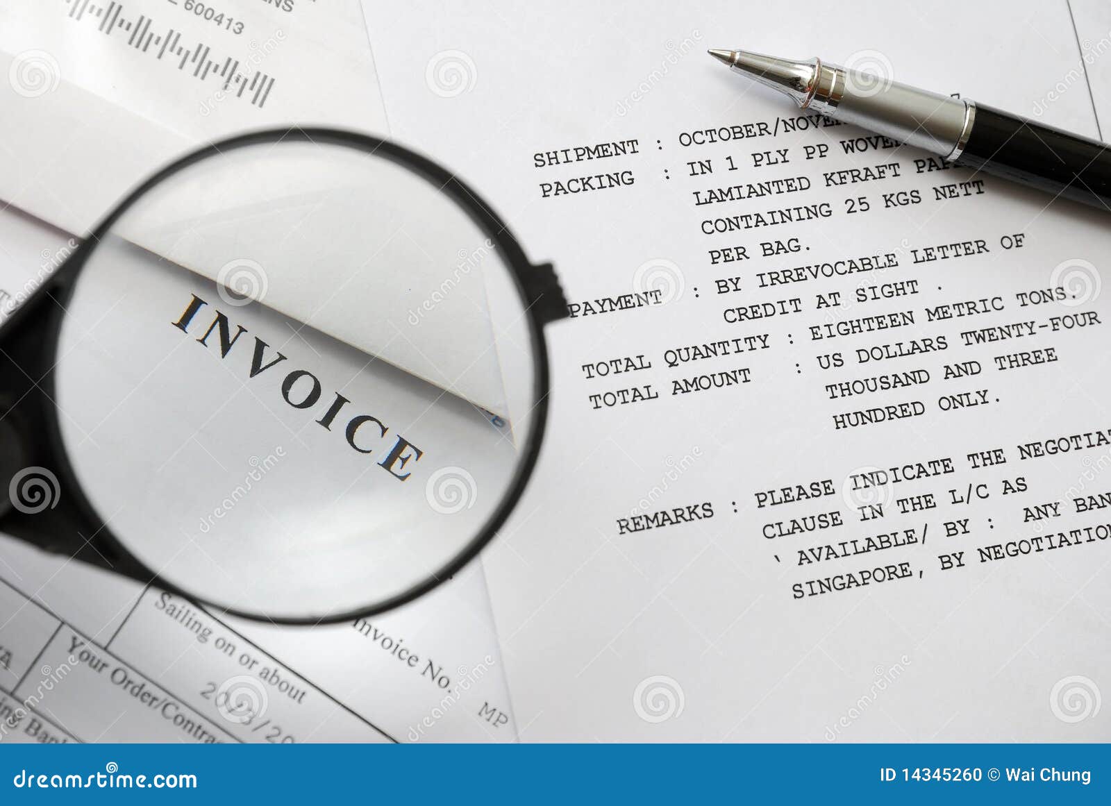 Magnifying Glass On Invoice Royalty-Free Stock Image | CartoonDealer ...