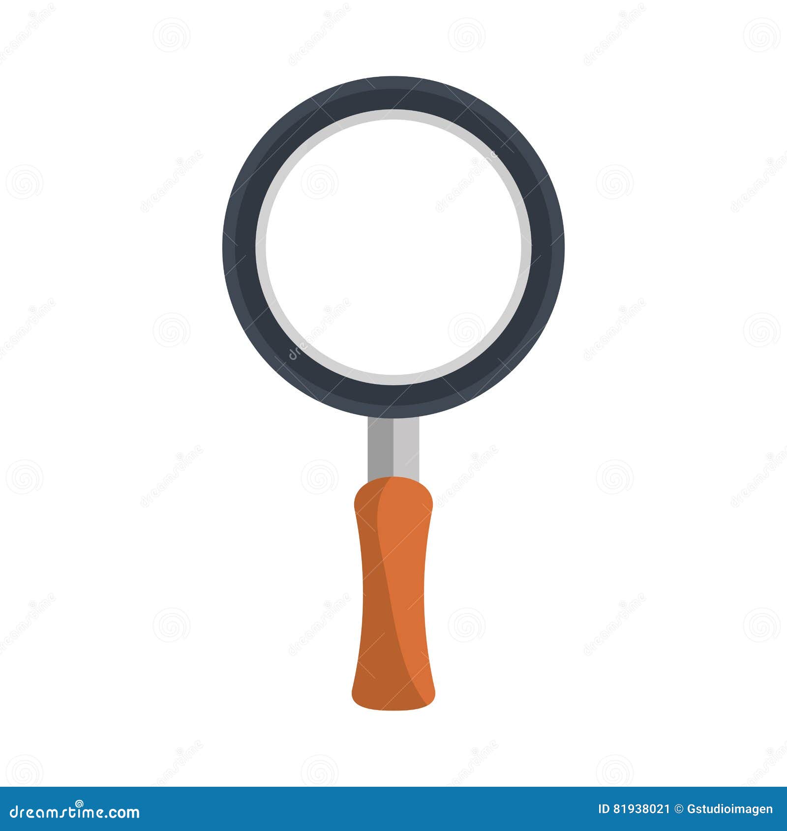 Magnifying Glass Isolated Icon Flat. Stock Vector - Illustration of ...
