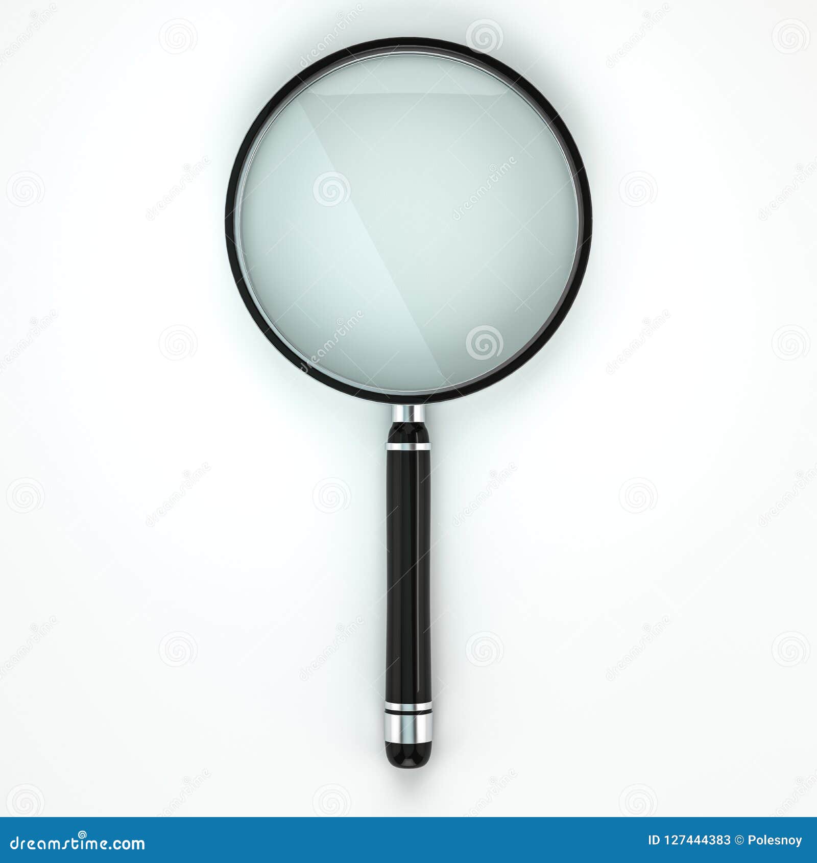 Magnifying Glass Isolated on White Background. 3D Stock Illustration ...