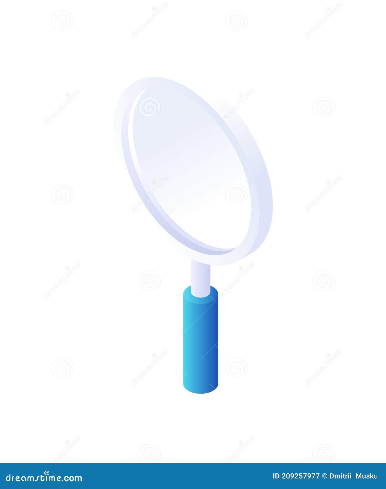 Magnifying Glass Isometric Vector. Optical White Enlargement Text and ...
