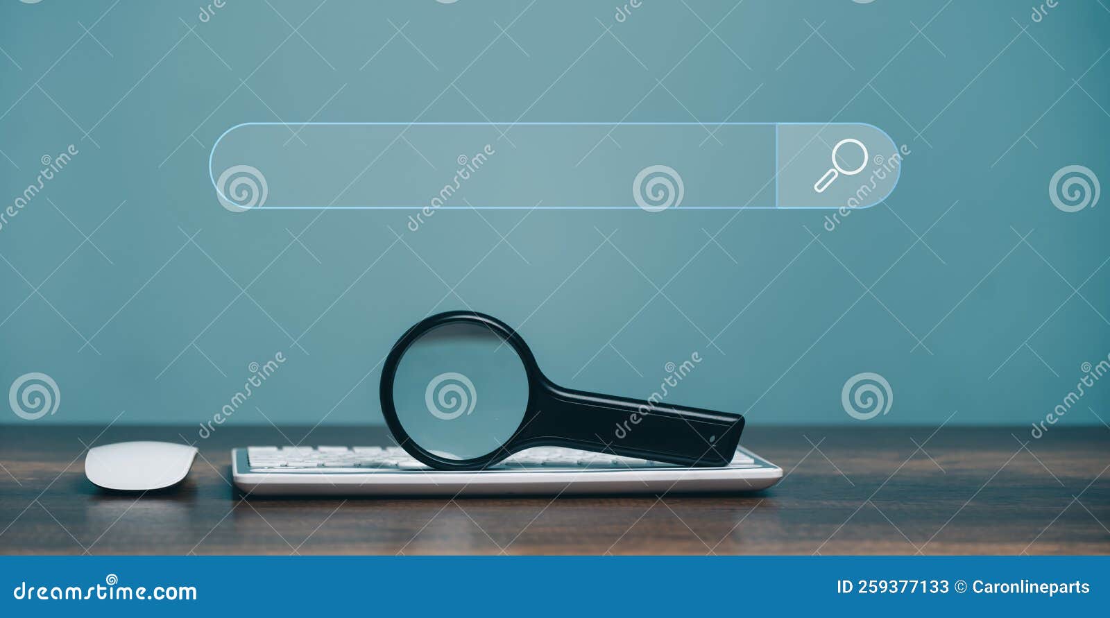 Magnifying Glass Keyboard Computer and Search Bar or Search Box on ...