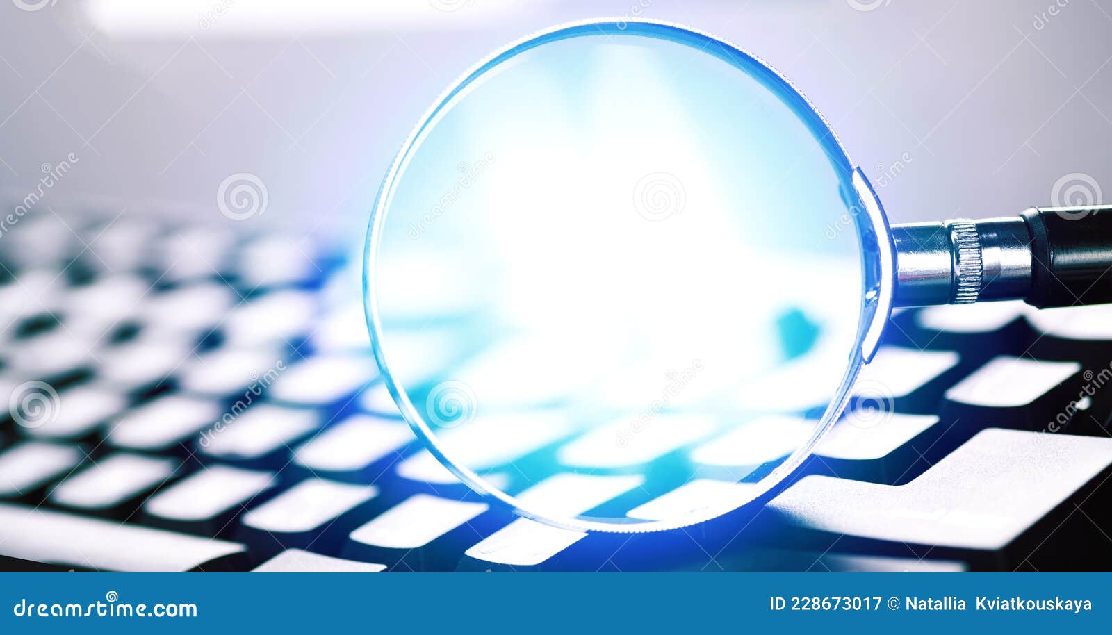 Magnifying Glass on the Keys of a Black Computer Keyboard Stock Image ...