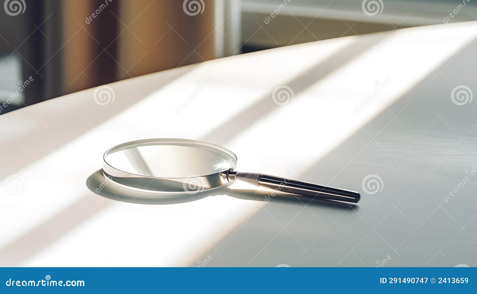 A Magnifying Glass is Lying on the Table. AI Generated Stock ...