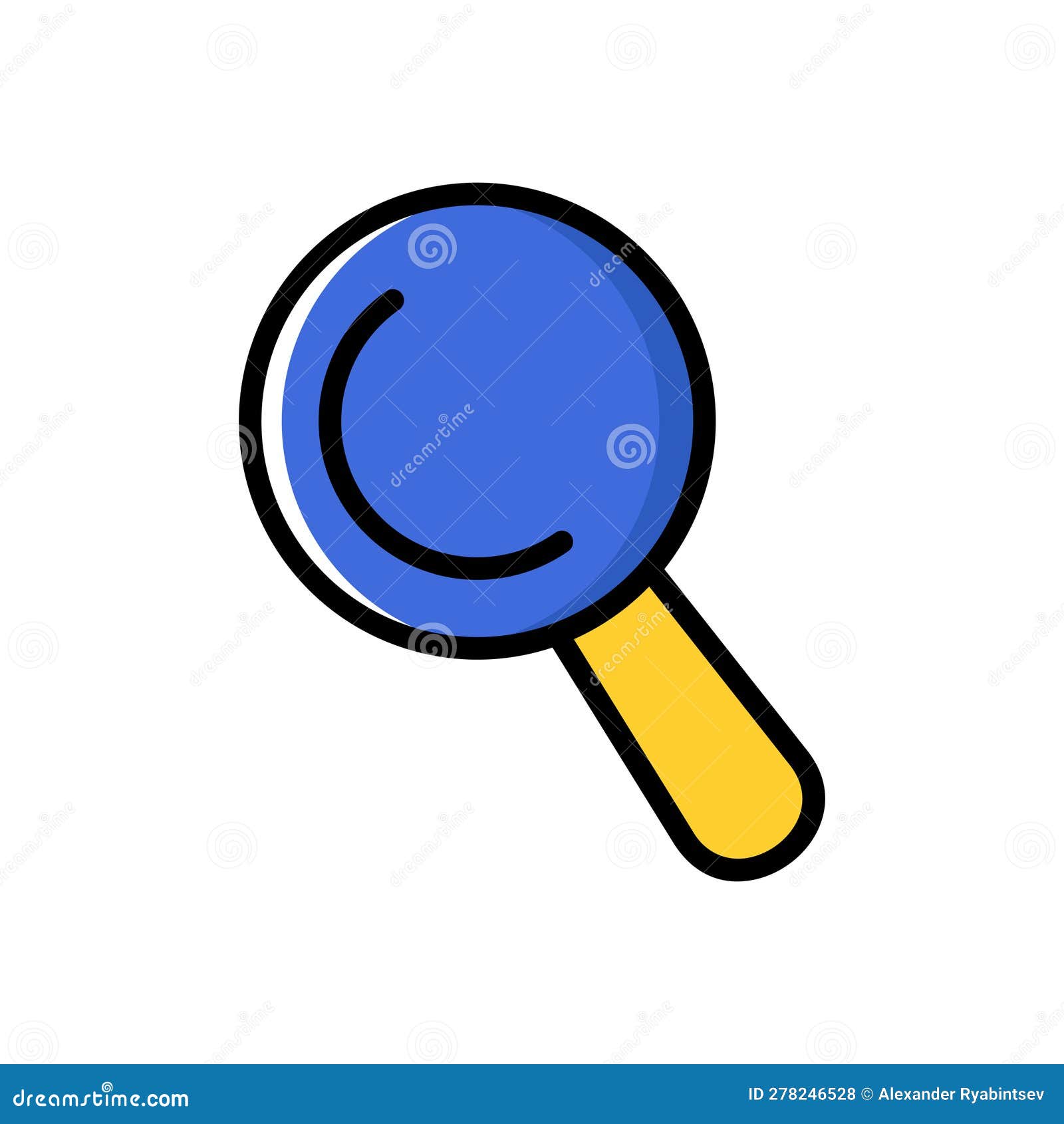 Magnifying Glass Line Colourful Vector Illustration. Science Research ...