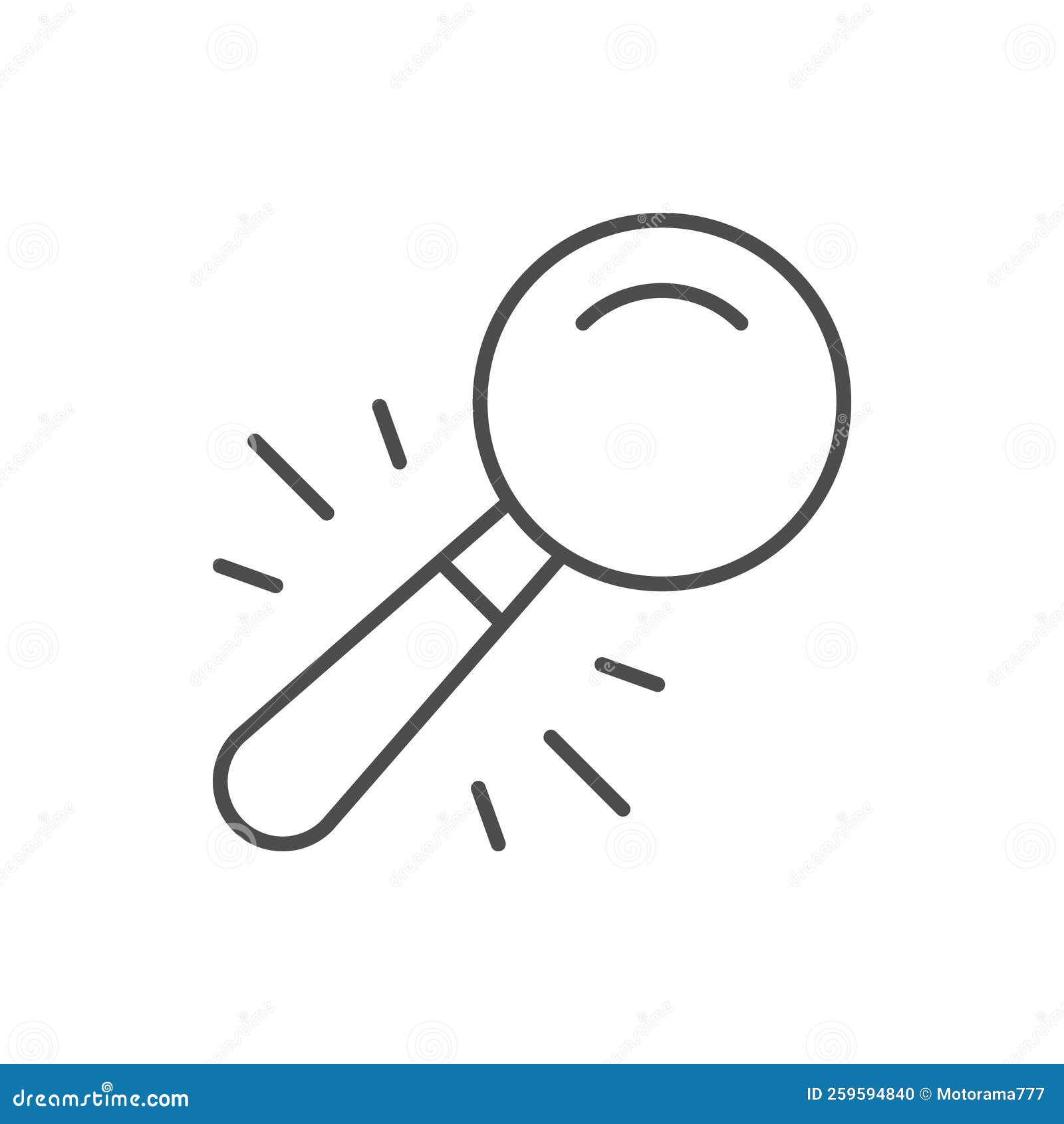 Magnifying Glass Line Outline Icon Stock Vector - Illustration of ...