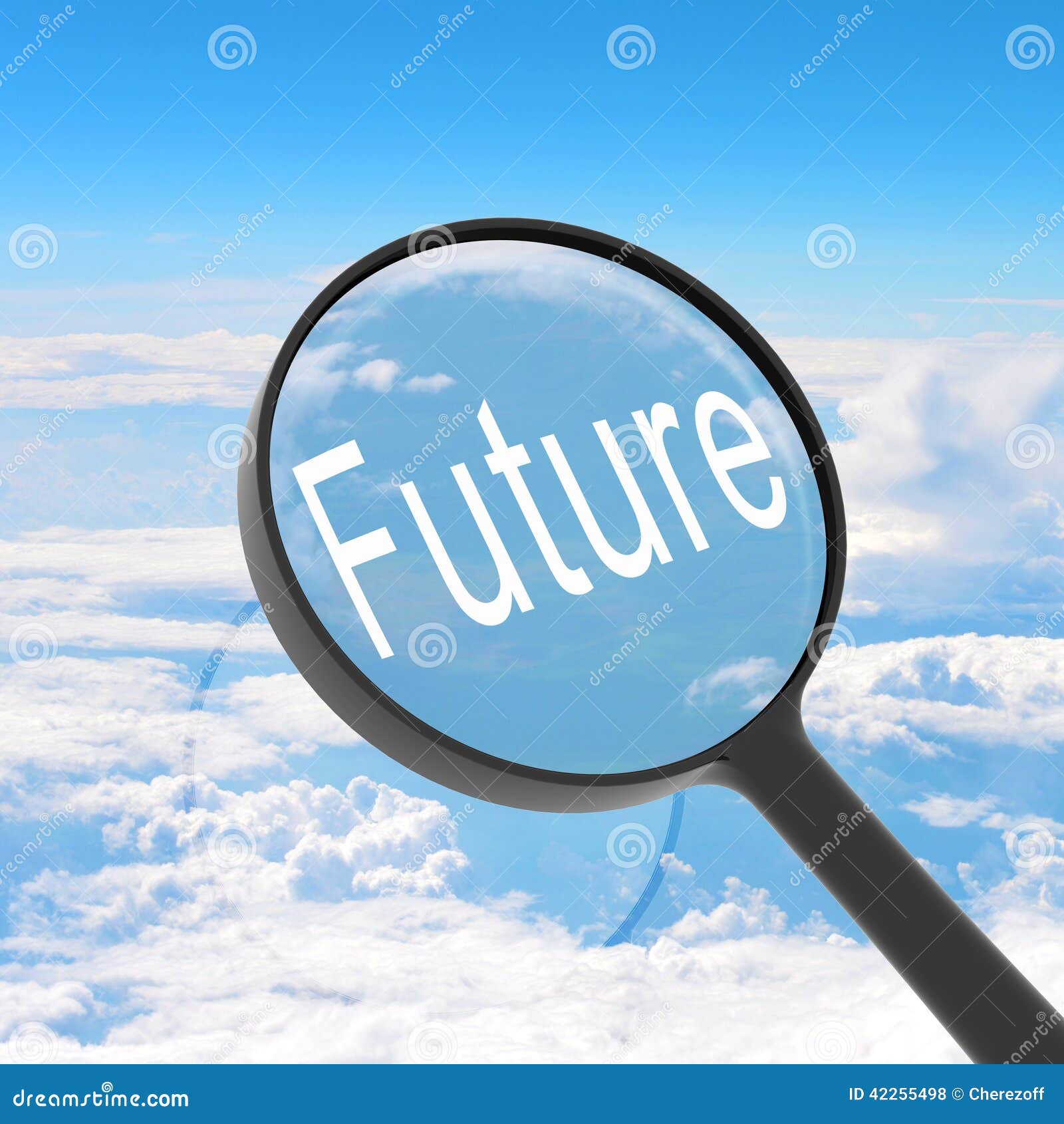 Magnifying Glass Looking Future Stock Illustration - Illustration of ...