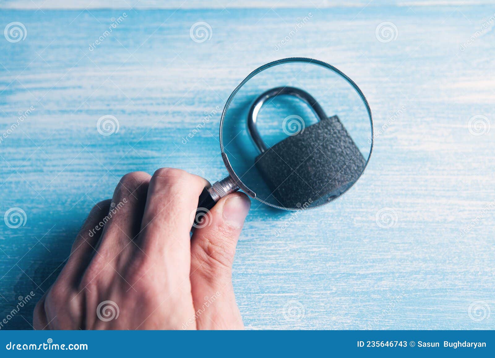 Magnifying Glass Looking at the Lock Stock Image - Image of focus ...