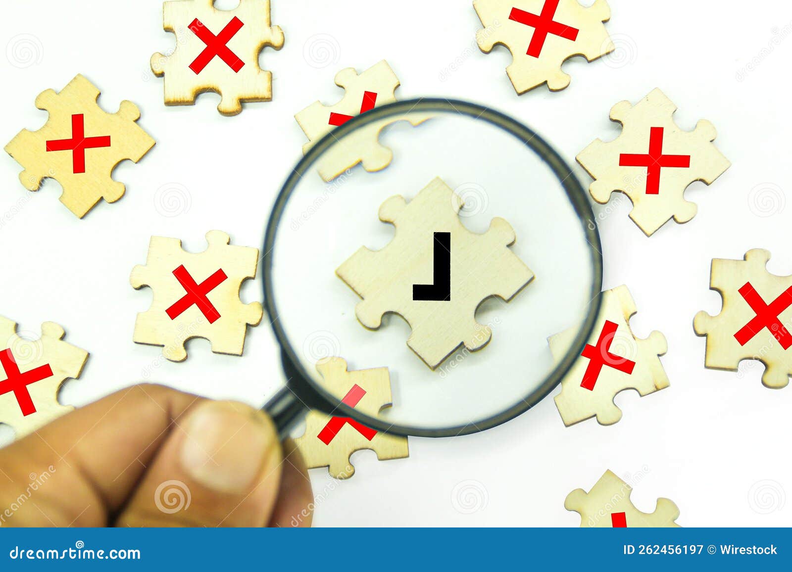 Magnifying Glass Looking Right. the Concept of Wrong and Right or True ...