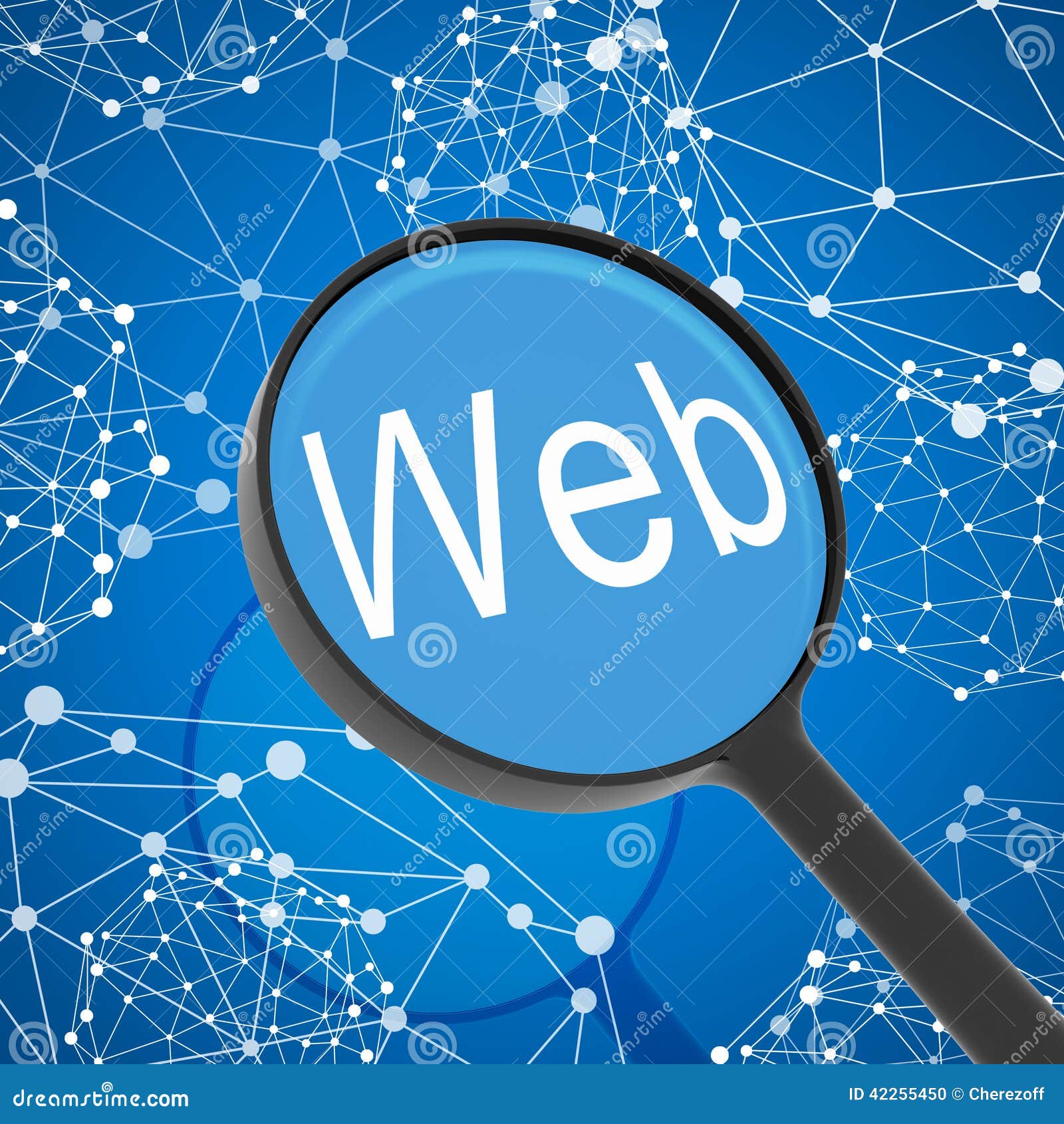 Magnifying Glass Looking Web Stock Illustration - Illustration of ...