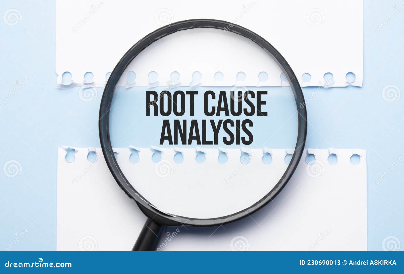 Magnifying Glass Loupe with Sign Root Cause Analysis between Two Paper ...