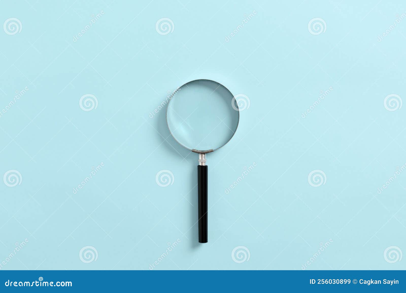 Magnifying Glass or Magnifier on Blue Background Stock Image - Image of ...