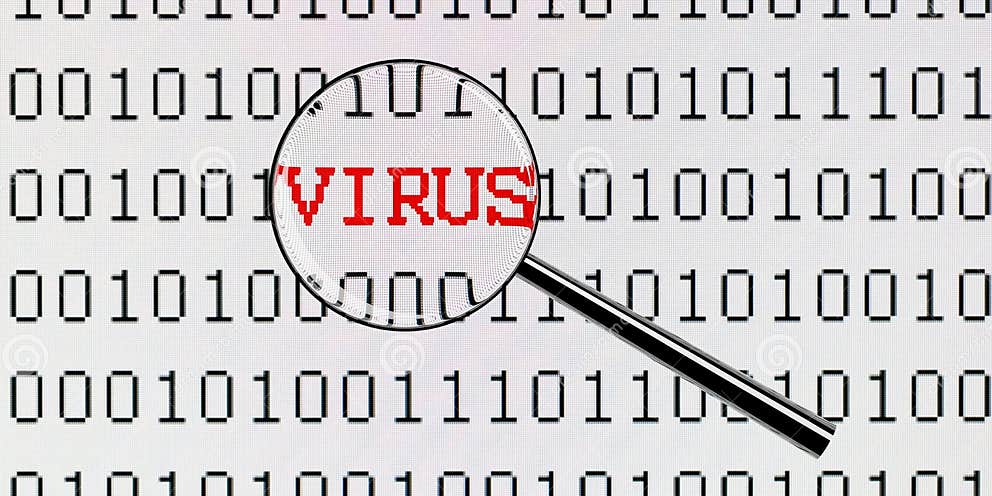 Magnifying Glass or Magnifier Looking at Binary Code with the Word ...